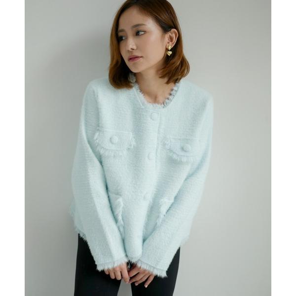ZOZO問い合わせ番号:100208819ショップ:My shawty，マイシャウティーブランド:My shawty，マイシャウティー商品名:classic knit jacketカテゴリ:ジャケット/アウター>ノーカラージャケットブ...
