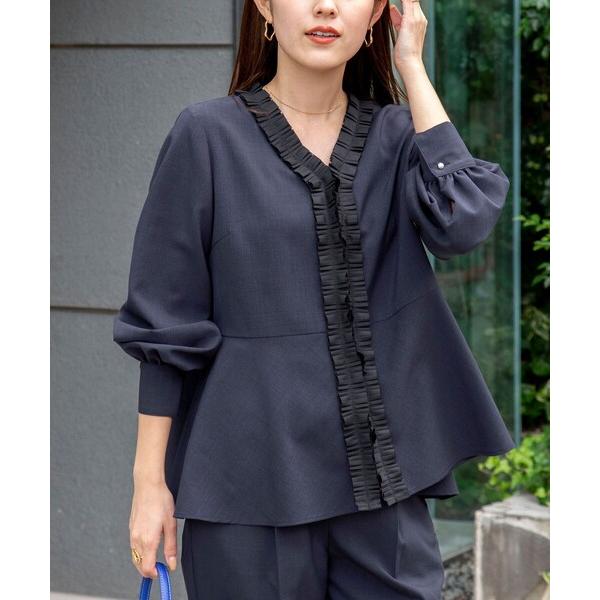 『タイムセール実施中』ZOZO問い合わせ番号:100221794ショップ:NOLLEY'S，ノーリーズブランド:NOLLEY'S，ノーリーズ商品名:《セットアップ対応》ウォッシャブル衿プリーツペプラムブラウスカテゴリ:トップス>シャツ...