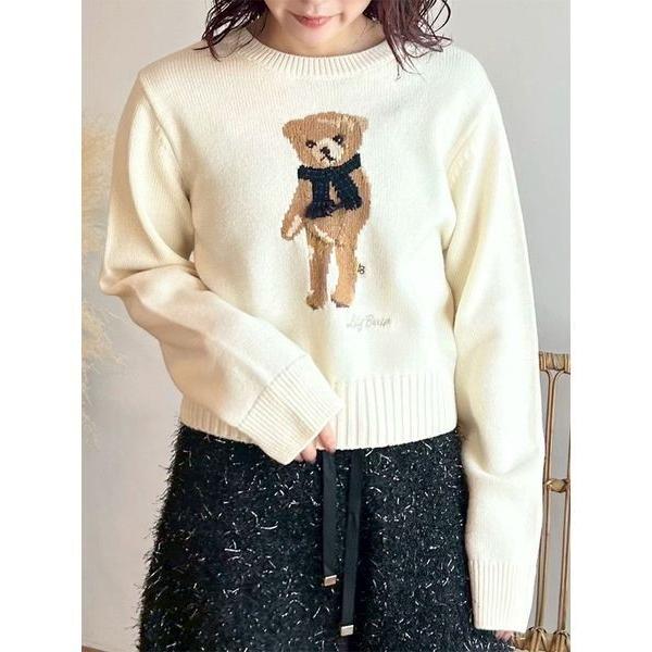 『セール実施中』ZOZO問い合わせ番号:100223773ショップ:LILY BROWN，リリー ブラウンブランド:LILY BROWN，リリーブラウン商品名:【WEB・一部店舗限定カラー】Lily Bearフリンジマフラーニットトップスカ...