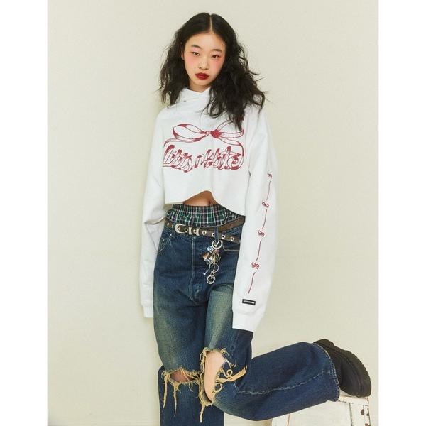 『タイムセール実施中』ZOZO問い合わせ番号:100223842ショップ:sunny branch，サニーブランチブランド:Little sunny bite，リトルサニーバイト商品名:short ribbon sweat hoodieカテ...