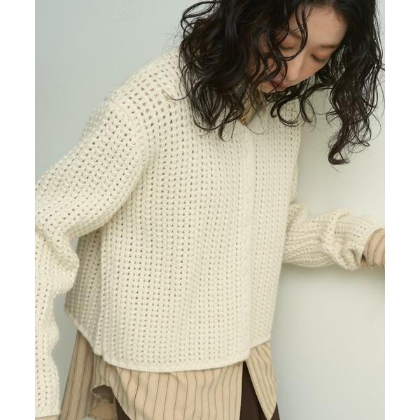 ZOZO問い合わせ番号:100225612ショップ:Auntie Rosa，アンティローザブランド:Lutim by u，ルチバイユー商品名:Waffle knit multi-button cardigan / ワッフル編みマルチボタンカ...