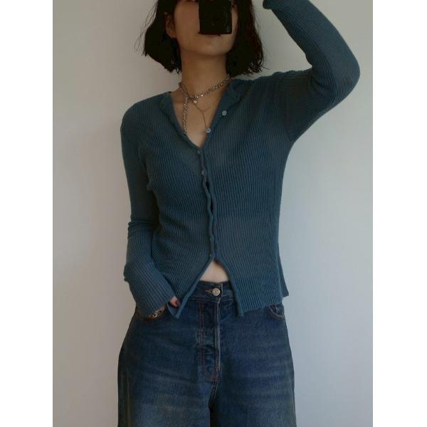 ZOZO問い合わせ番号:100225962ショップ:RIM.ARK，リムアークブランド:RIM.ARK，リムアーク商品名:Sheer rib spring knit シアーリブスプリングニットカテゴリ:トップス>ニット/セーターブラン...