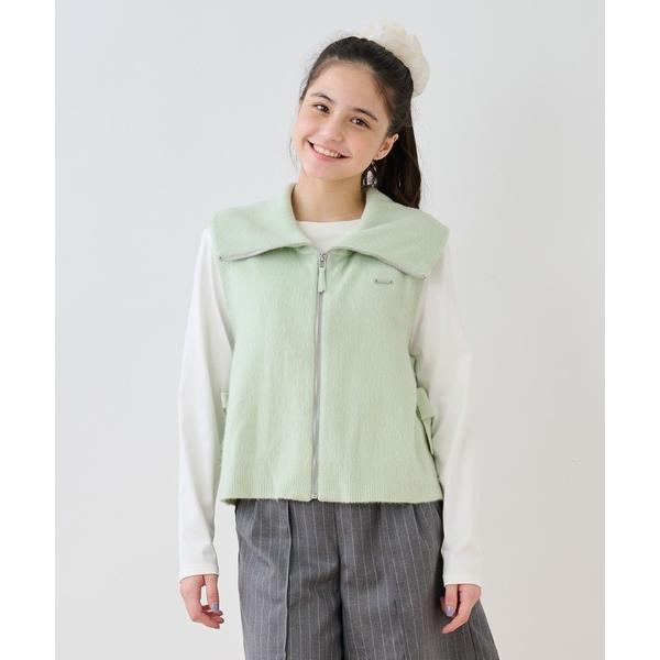 『セール実施中』ZOZO問い合わせ番号:100308280ショップ:NARUMIYA ONLINE，ナルミヤ オンラインブランド:pom ponette junior，ポンポネットジュニア商品名:【130cmあり】ZIPニットベスト×ロンT...