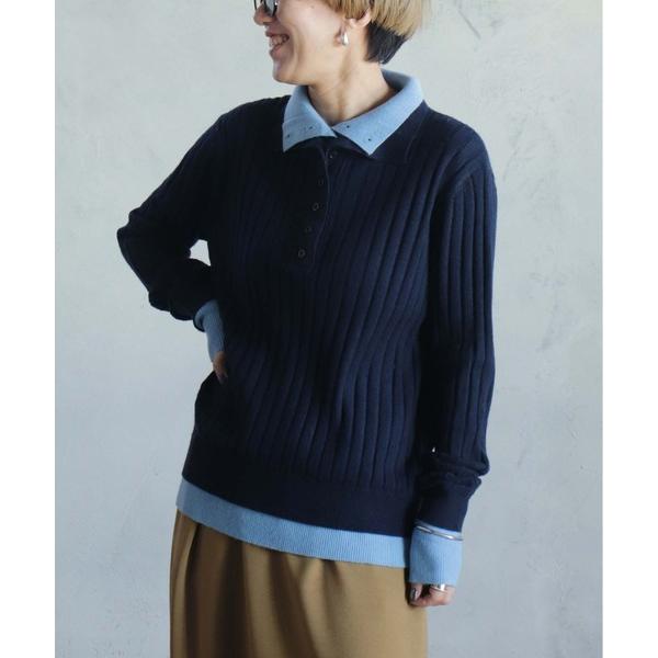 『セール実施中』ZOZO問い合わせ番号:100311833ショップ:BITTOKO，ビットコブランド:kese-moi，ケセモイ，BITTOKO，ビットコ商品名:リブ編みダブルカラーニットカテゴリ:トップス>ニット/セーターブランド品...