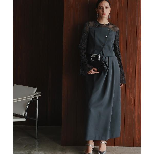 『タイムセール実施中』ZOZO問い合わせ番号:100345387ショップ:nissen，ニッセンブランド:Callarus，カラルス商品名:チュールフレアスリーブアシメドレープデザインワンピースドレス〔Callarus〕カテゴリ:ワンピース...