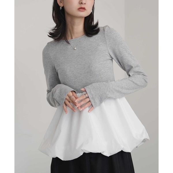 『タイムセール実施中』ZOZO問い合わせ番号:100347389ショップ:Bonjour Sagan，ボンジュールサガンブランド:Bulue.，ブルー商品名:【Bulue.】異素材コンビバルーンチュニックカテゴリ:トップス>その他トッ...