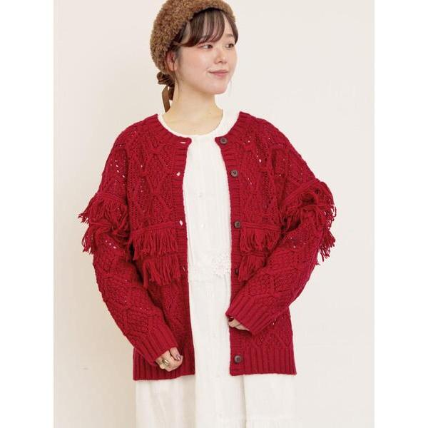 『セール実施中』ZOZO問い合わせ番号:100378380ショップ:Samansa Mos2，サマンサ モスモスブランド:Samansa Mos2，サマンサ モスモス商品名:【Fluffy Wool Blend】フリンジ前後2WAYニットカ...