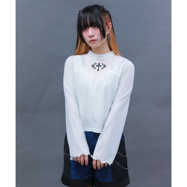 『タイムセール実施中』ZOZO問い合わせ番号:100379086ショップ:axes femme，アクシーズファムブランド:NIBBLE POISON，ニブルポイズン商品名:クロス刺繍ラメカットトップスカテゴリ:トップス>Tシャツ/カッ...