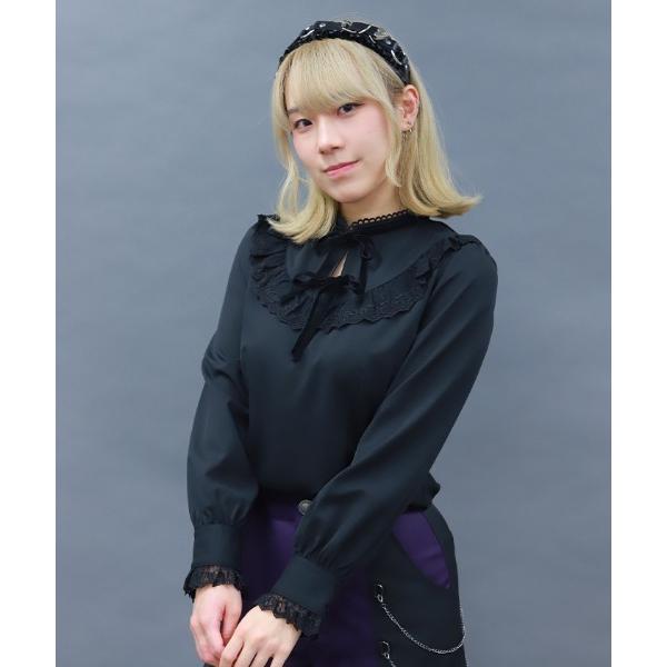 『セール実施中』ZOZO問い合わせ番号:100379095ショップ:axes femme，アクシーズファムブランド:NIBBLE POISON，ニブルポイズン商品名:クロスレーススタンド襟ブラウスカテゴリ:トップス>シャツ/ブラウスブ...