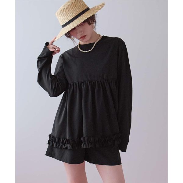 ZOZO問い合わせ番号:100380852ショップ:titivate，ティティベイトブランド:SEA DRESS，シードレス商品名:ペプラムフリルトップス×ショートパンツセット/ラッシュガードカテゴリ:水着/着物・浴衣>ラッシュガード...