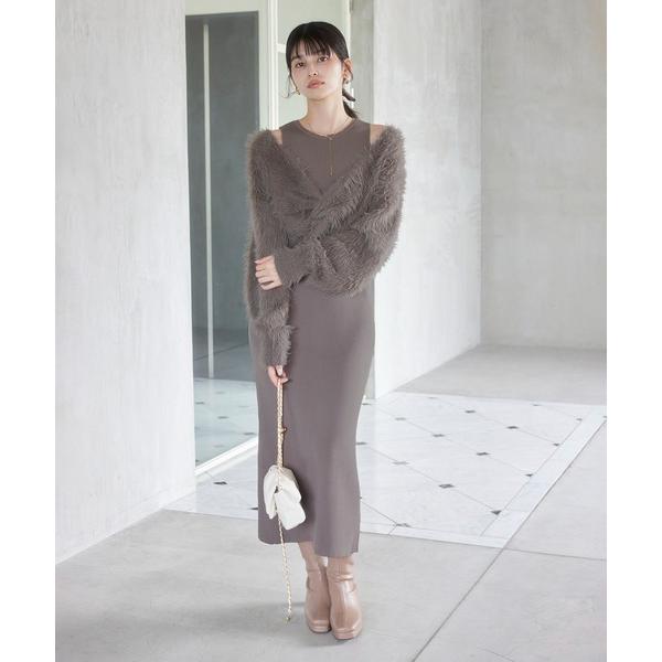 『セール実施中』ZOZO問い合わせ番号:100381130ショップ:VIS，ビスブランド:VIS，ビス商品名:ねじりショートトップス付きロングニットワンピース/イージーケアカテゴリ:ワンピース/ドレス>ワンピースブランド品番:2025...