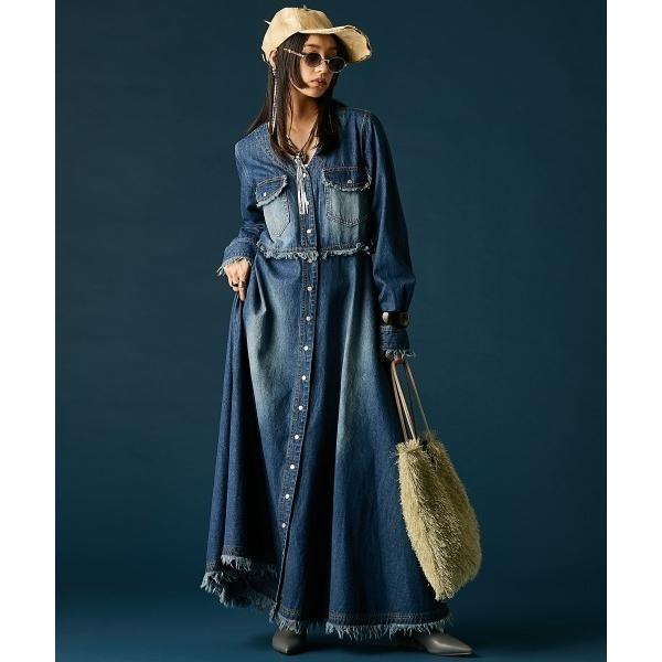 ZOZO問い合わせ番号:100381239ショップ:SMILE LAND，スマイルランドブランド:GEVS.，ジェイヴィス，SMILE LAND，スマイルランド商品名:デニムVネックワンピース＜大きいサイズ有＞GEVS.カテゴリ:ワンピース...