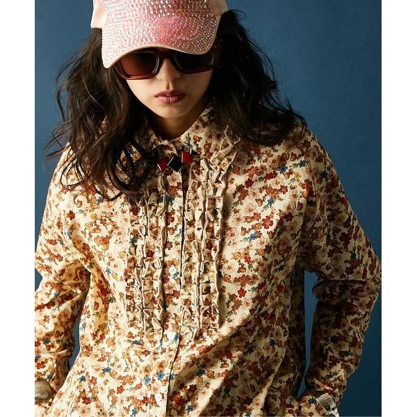 『タイムセール実施中』ZOZO問い合わせ番号:100381242ショップ:SMILE LAND，スマイルランドブランド:GEVS.，ジェイヴィス，SMILE LAND，スマイルランド商品名:綿100％フラワープリントフリルブラウス＜大きいサ...