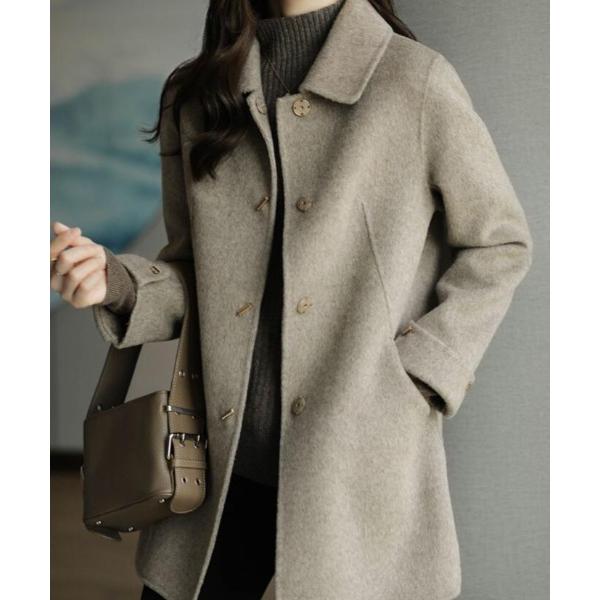 『タイムセール実施中』ZOZO問い合わせ番号:100412442ショップ:Ulysses，ユリシスブランド:semplice，センプリチェ商品名:ピーコート襟 ＆ ダブルボタンのミドルウールコートカテゴリ:ジャケット/アウター>チェス...