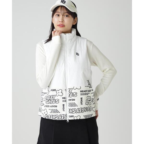 ZOZO問い合わせ番号:100413378ショップ:the HOUSE，ザハウスブランド:PEARLY GATES，パーリーゲイツ商品名:【PEARLY GATES】合繊×フリース片面起毛中綿フルジップアップベスト ＜ストリート花柄＞カテゴ...