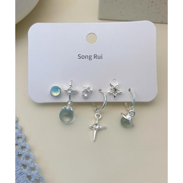 ※このアイテムは返品・交換対象外商品です。ZOZO問い合わせ番号:100414330ショップ:BAG IN THE DAY，バッグインザデイブランド:B.I.D.，ビーアイディー商品名:《スター＆プラネットモチーフミックスピアス6点セット(...