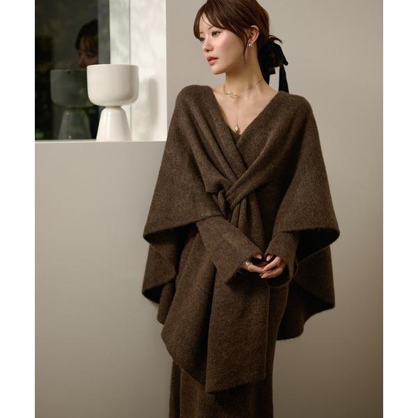 ZOZO問い合わせ番号:100415263ショップ:Lace Ladies，レースレディースブランド:LAULEN，ローレン商品名:drape poncho knit set up /ドレープポンチョニットセットアップカテゴリ:ジャケット/...