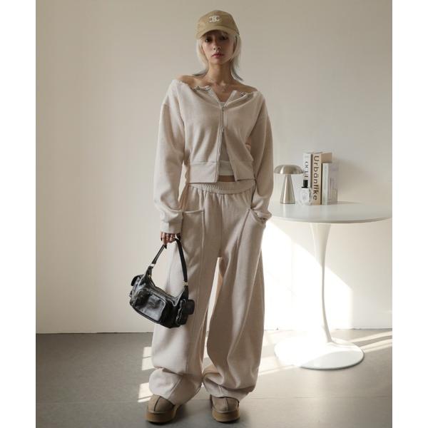 『タイムセール実施中』ZOZO問い合わせ番号:100416437ショップ:Ulysses，ユリシスブランド:Ulysses，ユリシス商品名:【セットアップ】オフショルジップアップ＆スウェットワイドパンツカテゴリ:ジャケット/アウター>...