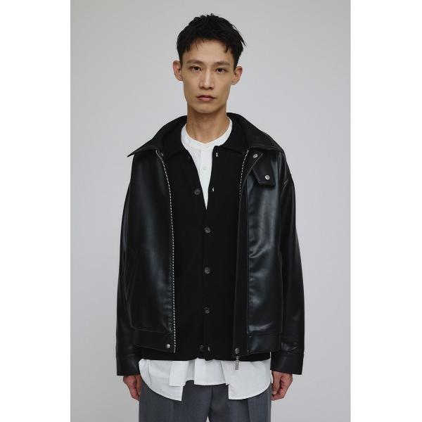 『セール実施中』ZOZO問い合わせ番号:100416631ショップ:STYLEMIXER，スタイルミキサーブランド:STYLEMIXER，スタイルミキサー商品名:リブカラーレザージャケットカテゴリ:ジャケット/アウター>ライダースジャ...