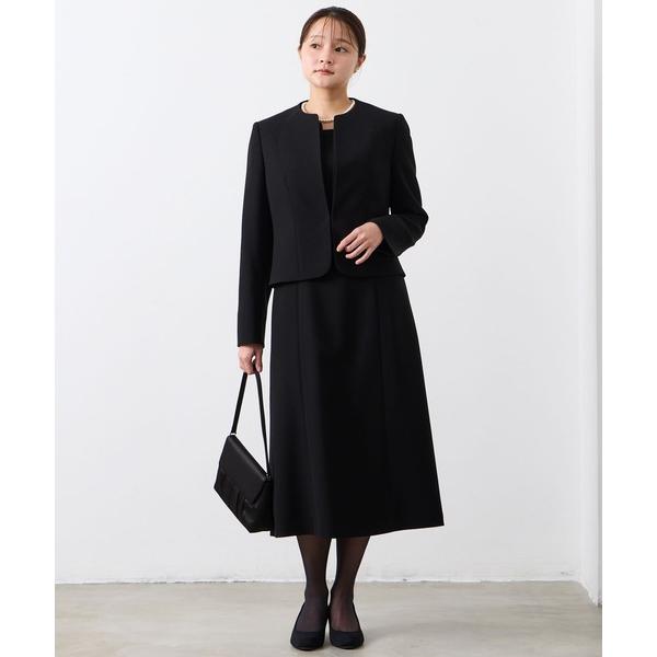 『セール実施中』ZOZO問い合わせ番号:100417228ショップ:AIMER，エメブランド:AIMER，エメ商品名:【喪服・礼服】マシンウォッシャブル ソフトスタンドネックジャケット・2ピース風前開きワンピース 2点セットブラックフォーマ...