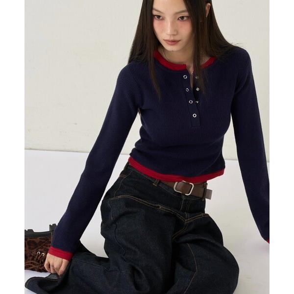 『セール実施中』ZOZO問い合わせ番号:100449267ショップ:WHO'S WHO gallery，フーズフーギャラリーブランド:WHO'S WHO gallery，フーズフーギャラリー商品名:レイヤードヘンリーニットトップスカテゴリ:...