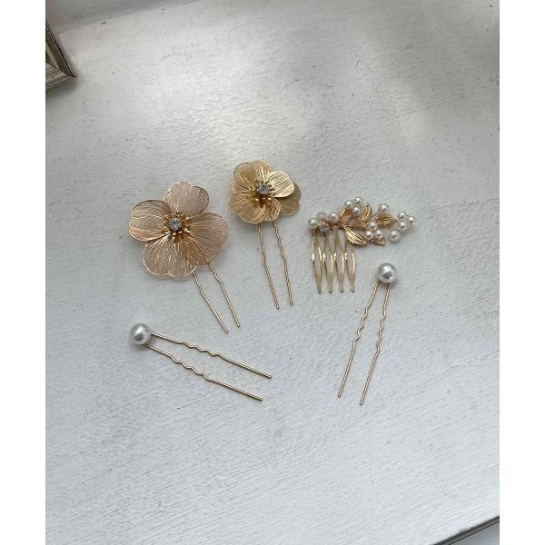 『セール実施中』ZOZO問い合わせ番号:100449302ショップ:Outfitter lab，アウトフィッターラボブランド:CEMONEMO，セモネモ商品名:透かしフラワー パール Uピン ヘアコーム ５セットカテゴリ:ヘアアクセサリー&...