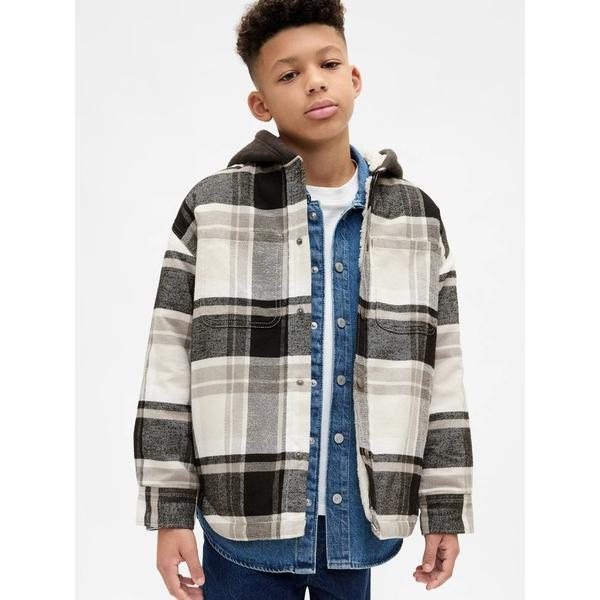 『セール実施中』ZOZO問い合わせ番号:100449948ショップ:GAP，ギャップブランド:GAP，ギャップ商品名:裏ボア フード付き フランネル シャケット (キッズ)カテゴリ:ジャケット/アウター>その他アウターブランド品番:8...