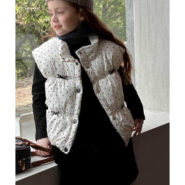 『セール実施中』ZOZO問い合わせ番号:100459698ショップ:aimoha，アイモハブランド:aimoha，アイモハ商品名:【aimoha-KIDS-】キッズ　ドットリボン付き中綿ベスト (AW)カテゴリ:トップス>ベストブラン...