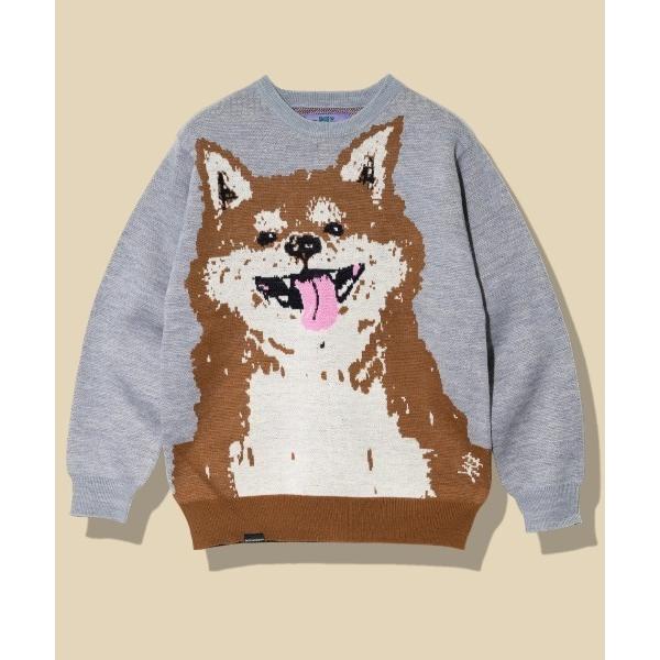 『タイムセール実施中』ZOZO問い合わせ番号:100489889ショップ:go slow caravan，ゴースローキャラバンブランド:go slow caravan，ゴースローキャラバン商品名:笑う柴犬 IMPACT ジャガードニットセー...