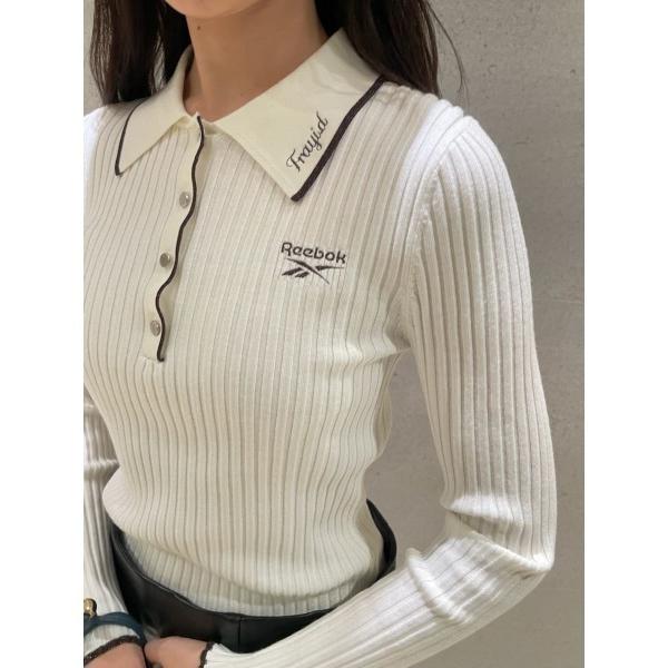 『セール実施中』ZOZO問い合わせ番号:100492038ショップ:FRAY I.D，フレイ アイディーブランド:FRAY I.D，フレイアイディー商品名:【Reebok× FRAY I.D】ラメリブポロカラーニットカテゴリ:トップス&gt...