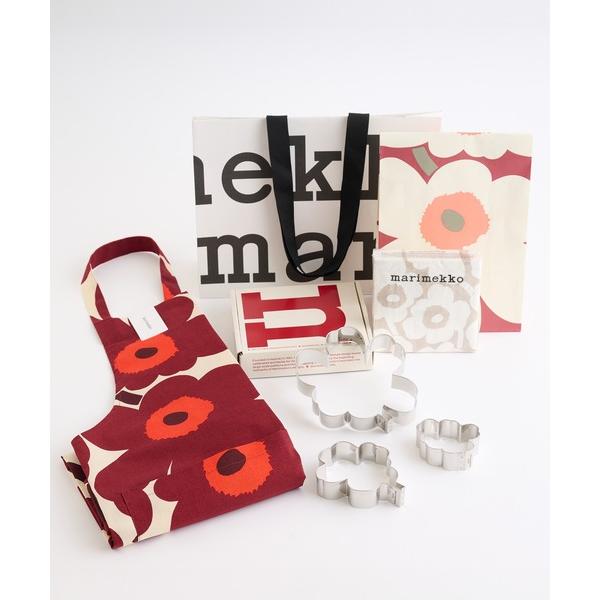 ZOZO問い合わせ番号:100493048ショップ:marimekko，マリメッコブランド:marimekko，マリメッコ商品名:【gift set】Unikko / apron ＆ Cookie cutter ＆ カクテルナプキン 3se...