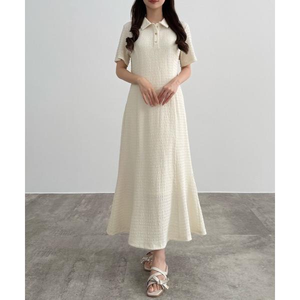 『タイムセール実施中』ZOZO問い合わせ番号:100493315ショップ:junoah，ジュノアブランド:CENEA，セネア商品名:ストレッチジャガードポロワンピース(ペチワンピースset)カテゴリ:ワンピース/ドレス>ワンピースブラ...