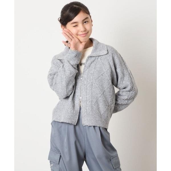 『タイムセール実施中』ZOZO問い合わせ番号:100524198ショップ:a.v.v，アー・ヴェ・ヴェブランド:a.v.v，アーヴェヴェ商品名:[130-160]【ダブルジップ/クロップド丈】ジップアップケーブルニットカテゴリ:トップス&g...