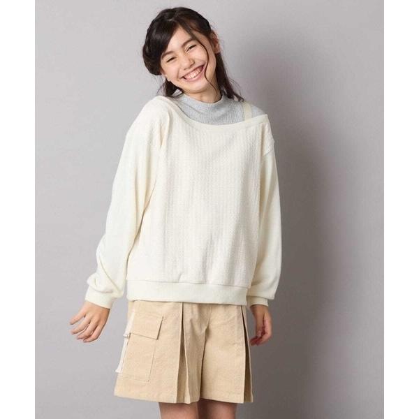 『タイムセール実施中』ZOZO問い合わせ番号:100524201ショップ:a.v.v，アー・ヴェ・ヴェブランド:a.v.v，アーヴェヴェ商品名:[120-160]【アシンメトリー/オフショル】ポコポコレイヤード風トレーナーカテゴリ:トップス...