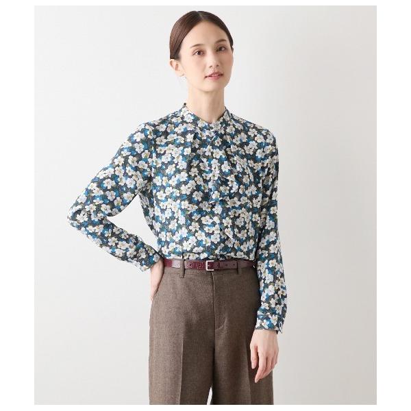 『セール実施中』ZOZO問い合わせ番号:100524889ショップ:NEWYORKER，ニューヨーカーブランド:NEWYORKER，ニューヨーカー商品名:ビオラフラワープリント フロントフリルブラウスカテゴリ:トップス>シャツ/ブラウ...