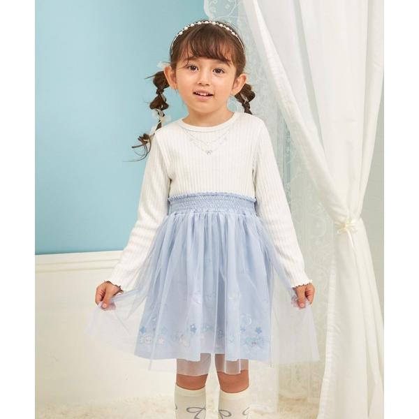 『セール実施中』ZOZO問い合わせ番号:100585637ショップ:KP，ケーピーブランド:KP，ケーピー商品名:mimiちゃん刺しゅう ラメテレコ×チュール ワンピースカテゴリ:ワンピース/ドレス>ワンピースブランド品番:21543...