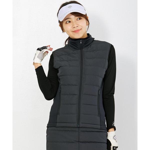 『タイムセール実施中』ZOZO問い合わせ番号:100586104ショップ:TopIsm，トップイズムブランド:TopIsm，トップイズム商品名:ゴルフウェア ダウンベスト スタンドネック スウェットジャージ切替 レディースカテゴリ:アウトド...