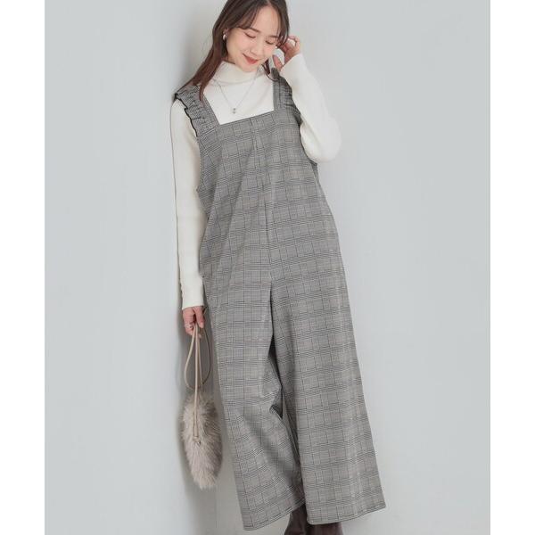 『タイムセール実施中』ZOZO問い合わせ番号:100617431ショップ:SHOO・LA・RUE，シューラルーブランド:DRESKIP，ドレスキップ商品名:【S-LL】大人のための チェック柄フリルサロペットカテゴリ:オールインワン・サロペ...