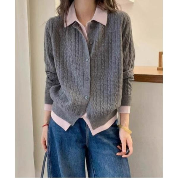 『セール実施中』ZOZO問い合わせ番号:100617685ショップ:SUGAR BISKET，シュガービスケットブランド:AMELY，エミリー，SUGAR BISKET，シュガービスケット商品名:レイヤード風バイカラーニットカーディガンカテ...