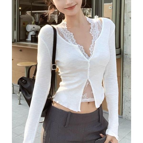 『タイムセール実施中』ZOZO問い合わせ番号:100618044ショップ:Ada.，エイダブランド:ADDITION STORE，アディションストア，VQ，ブイキュー商品名:【２点セット】レースインナータンクトップ ＋ ストレッチカーデ ア...