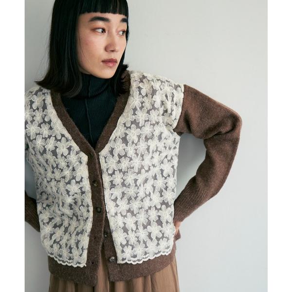 『タイムセール実施中』ZOZO問い合わせ番号:100618940ショップ:Crisp，クリスプブランド:Crisp，クリスプ商品名:フラワーレースニットカーディガンカテゴリ:トップス>カーディガン/ボレロブランド品番:c1k3741素...