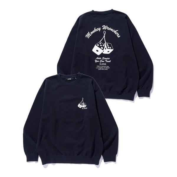 ZOZO問い合わせ番号:100619004ショップ:XLARGE，エクストララージブランド:XLARGE，エクストララージ商品名:MONKEY WRENCHERS CREWNECK SWEATSHIRTカテゴリ:トップス>スウェットブ...