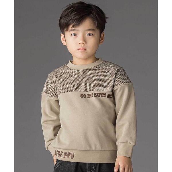 『タイムセール実施中』ZOZO問い合わせ番号:100650491ショップ:BEBE ONLINE STORE，ベベ オンラインストアブランド:BeBe Petits Pois Vert，ベベプチポワヴェール商品名:裏毛×斜めジャガード切り替...