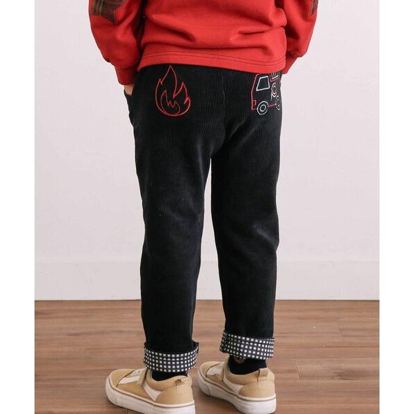 『タイムセール実施中』ZOZO問い合わせ番号:100650496ショップ:BEBE ONLINE STORE，ベベ オンラインストアブランド:SLAP SLIP，スラップスリップ商品名:消防車恐竜おしりパッチ折り返し裾チェックロングパンツ(...