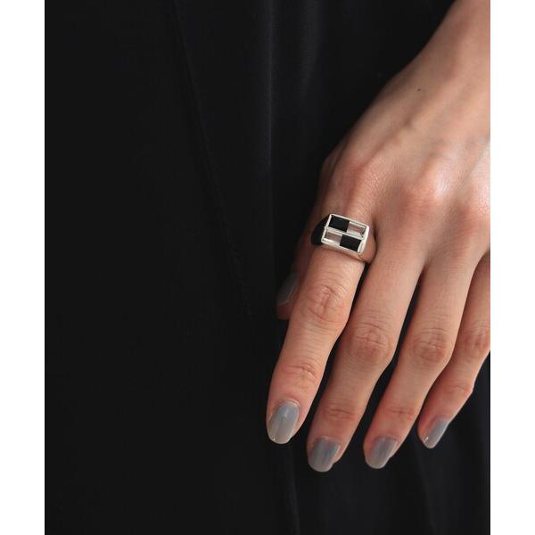 ZOZO問い合わせ番号:100650818ショップ:BEAMS WOMEN，ビームスウィメンブランド:Demi-Luxe BEAMS，デミルクス ビームス商品名:FIBULA / オニキス×クリスタル ダブル リングカテゴリ:アクセサリー&...