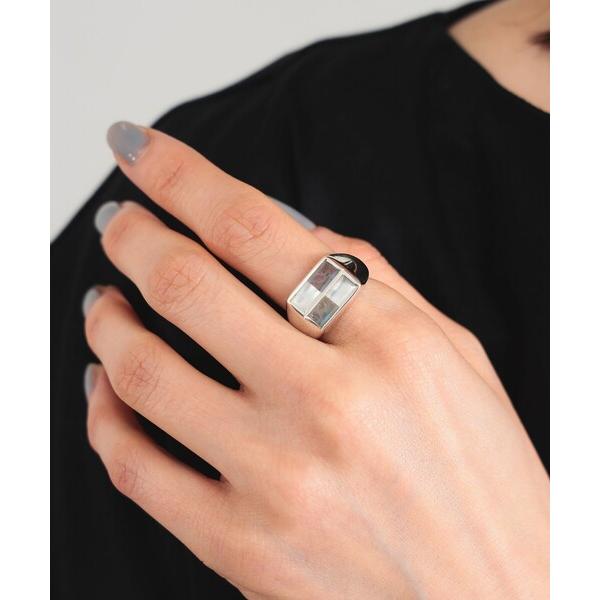 ZOZO問い合わせ番号:100650820ショップ:BEAMS WOMEN，ビームスウィメンブランド:Demi-Luxe BEAMS，デミルクス ビームス商品名:FIBULA / ラブラドライト×ホワイトパール×クリスタル ダブル リングカ...