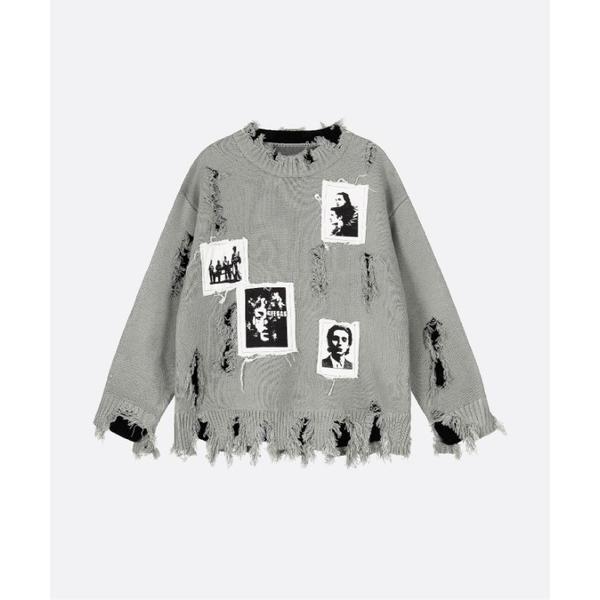 ZOZO問い合わせ番号:100650922ショップ:P L U M STORE，プラム ストアブランド:U:UME，ユーム商品名:Stamp Jacquard Broken Sweaterカテゴリ:トップス>ニット/セーターブランド品...