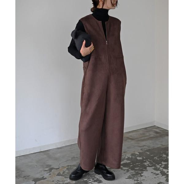 『セール実施中』ZOZO問い合わせ番号:100650971ショップ:wears，ウェアーズブランド:Marient，マリエント商品名:エコスウェードフロントジップオールインワンカテゴリ:オールインワン・サロペット>つなぎ/オールインワ...