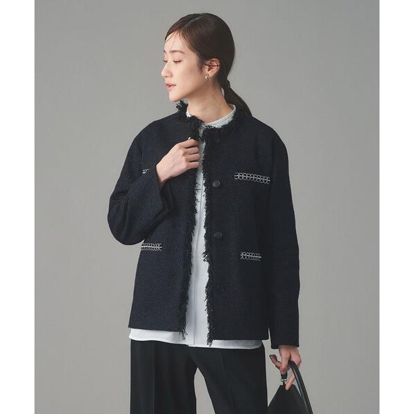 『タイムセール実施中』ZOZO問い合わせ番号:100651170ショップ:UNITED ARROWS，ユナイテッドアローズブランド:UNITED ARROWS，ユナイテッドアローズ商品名:2トーン ツイードライク ノーカラー ジャケットカテ...