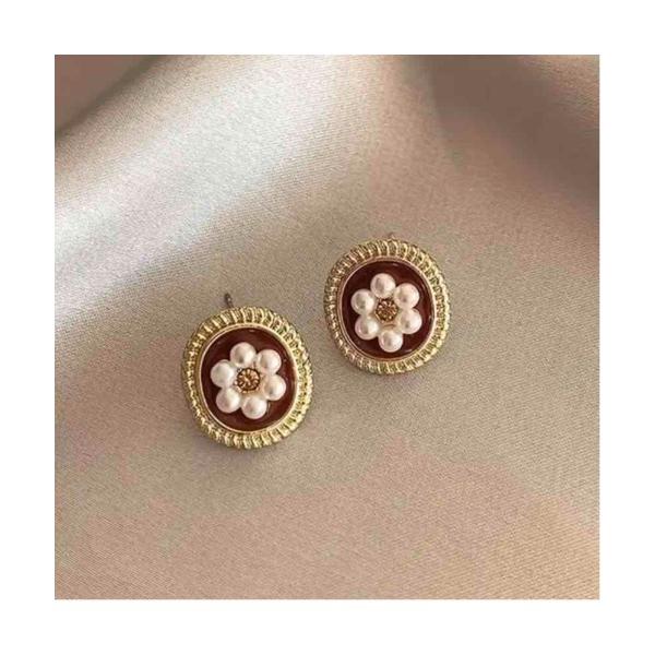 ※このアイテムは返品・交換対象外商品です。ZOZO問い合わせ番号:100651347ショップ:TONE，トーンブランド:tone，トーン商品名:【88eighty-eight】ブラウンフラワーレトロピアス【import】(MA)カテゴリ:ア...